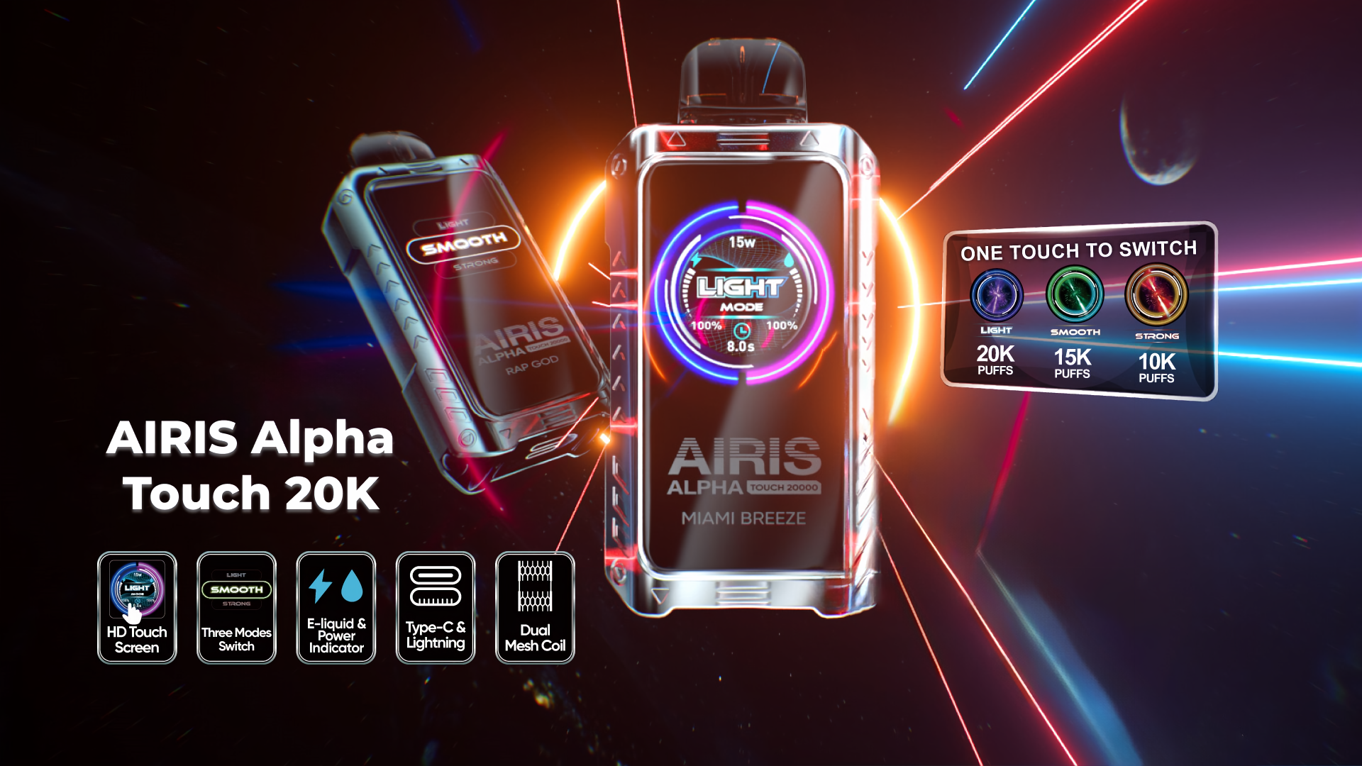 AIRIS Alpha Touch 20K: A New Era of Touchscreen Vaping – Ziip Stock