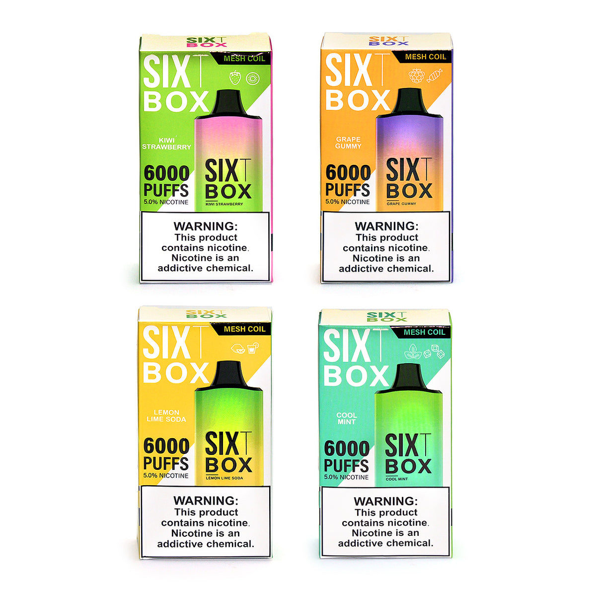 SixT Box 6000 Disposable Vape | Recharge, 6000 puffs, Flavors – Ziip Stock
